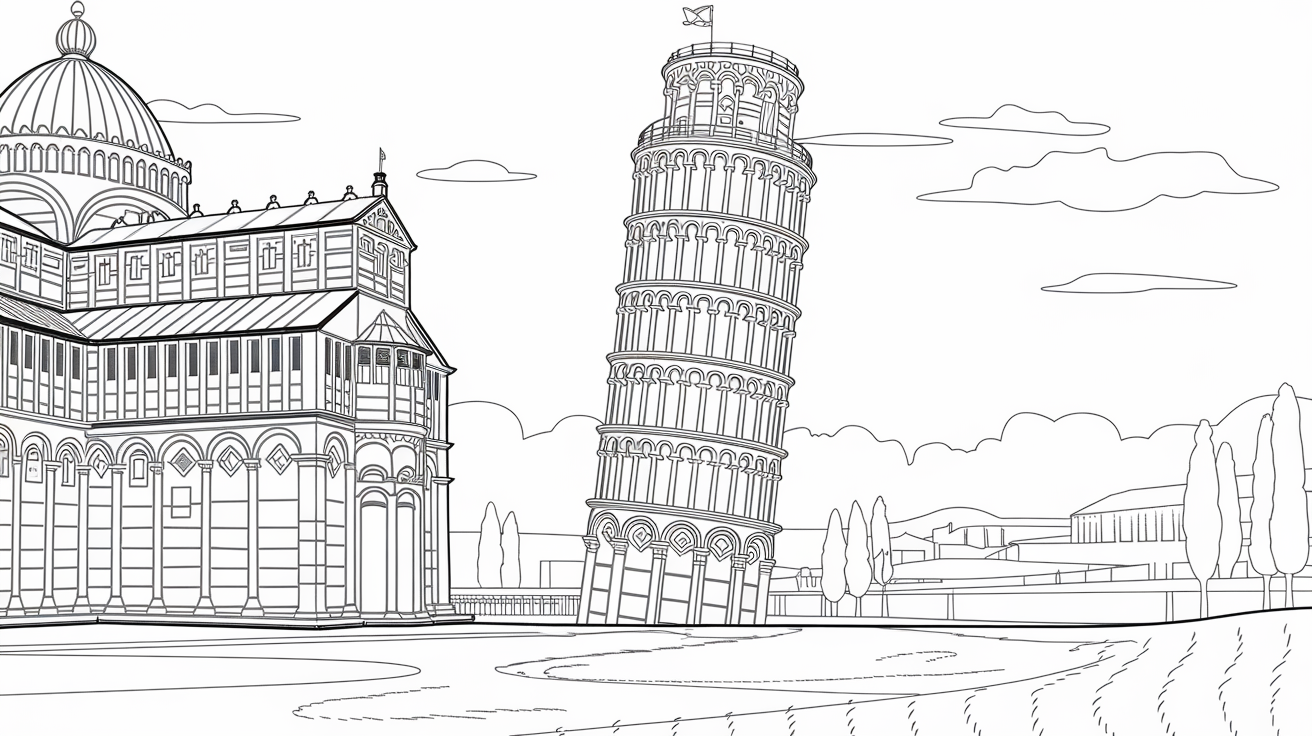 italian monuments coloring pages